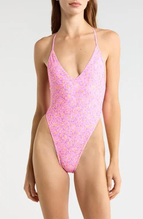 KULANI KINIS Plunge Cross Back One-piece Swimsuit - Gelato Bloom