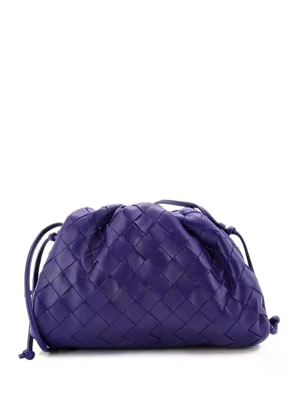 Bottega Veneta The Pouch Intrecciato Nappa Mini Crossbody Bag - Purple