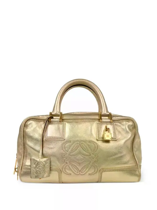 Loewe 2007 Embossed Amazona Leather Handbag - Gold