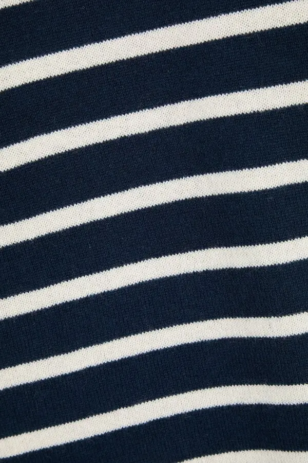 Veronica Beard Mahalia Striped Cashmere Vest - Navy