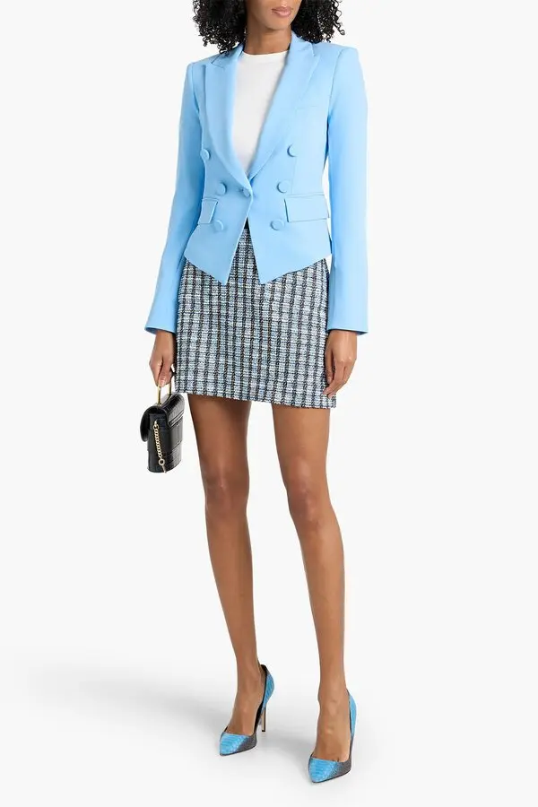 Veronica Beard Diego Dickey Double-breasted Crepe Blazer