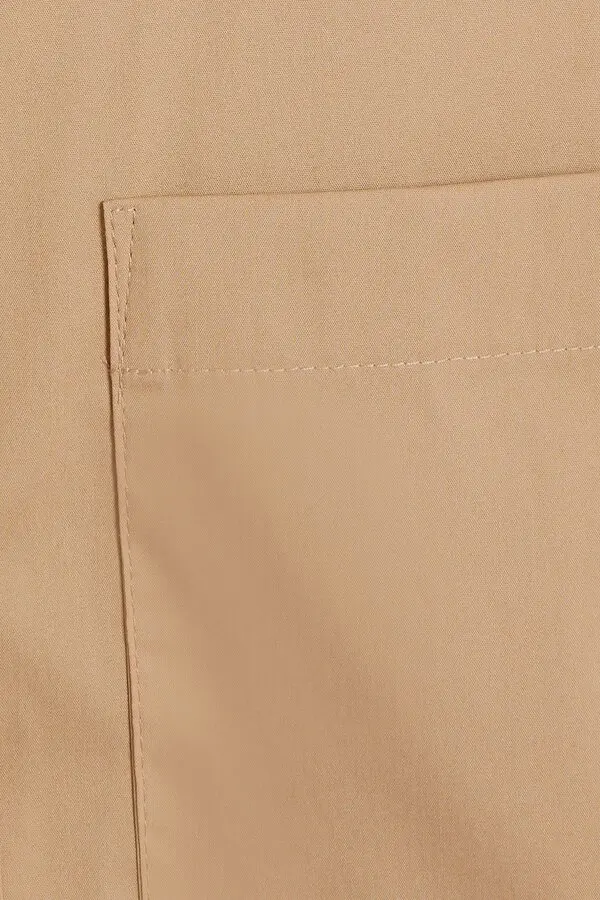 Veronica Beard Maia Cropped Cotton-blend Poplin Shirt - Sand