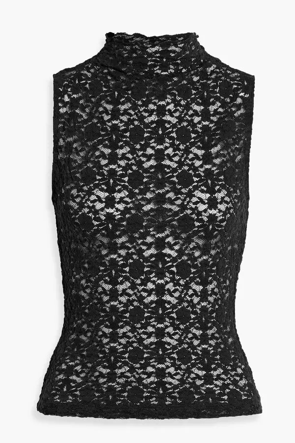 Veronica Beard Alora Stretch-lace Turtleneck Top