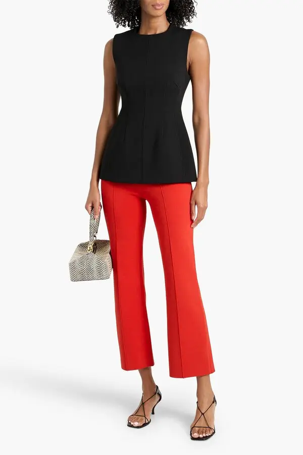 Veronica Beard Bray Stretch-knit Flare Pants - Red