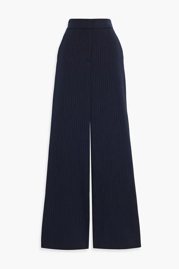Veronica Beard Tonelli Pinstriped Twill Wide-leg Pants