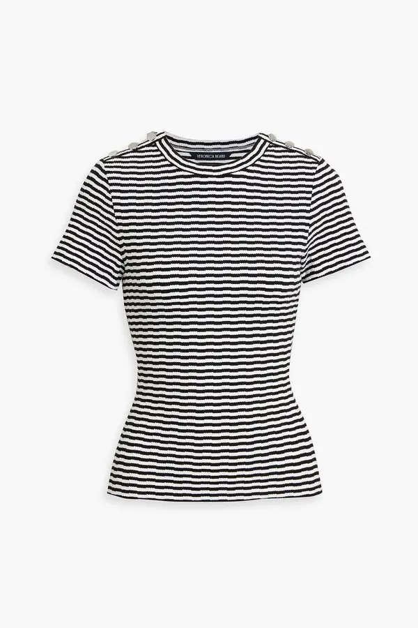 Veronica Beard The Draya Striped T-shirt - Black