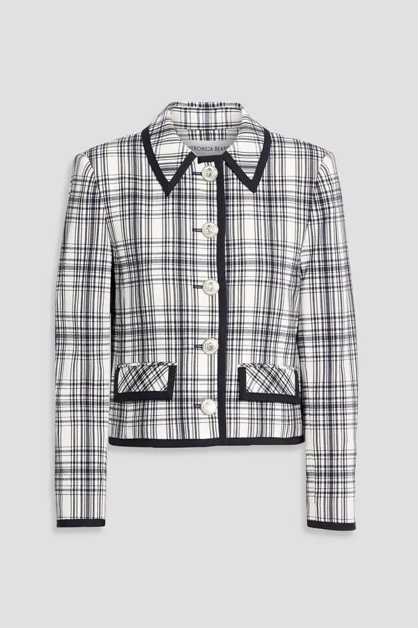 Veronica Beard Makayla Checked Cotton-blend Tweed Jacket