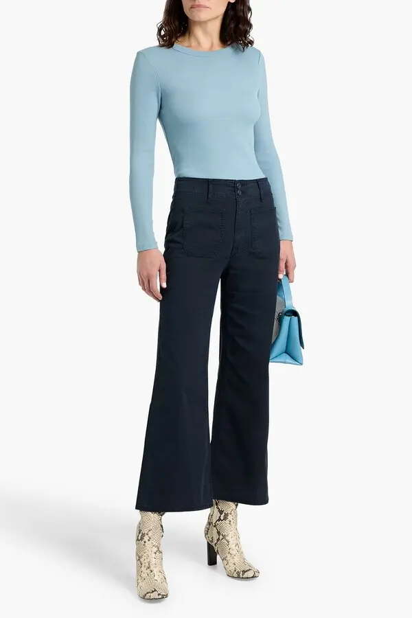 Veronica Beard Grant Cropped Wide-leg High-rise Jeans