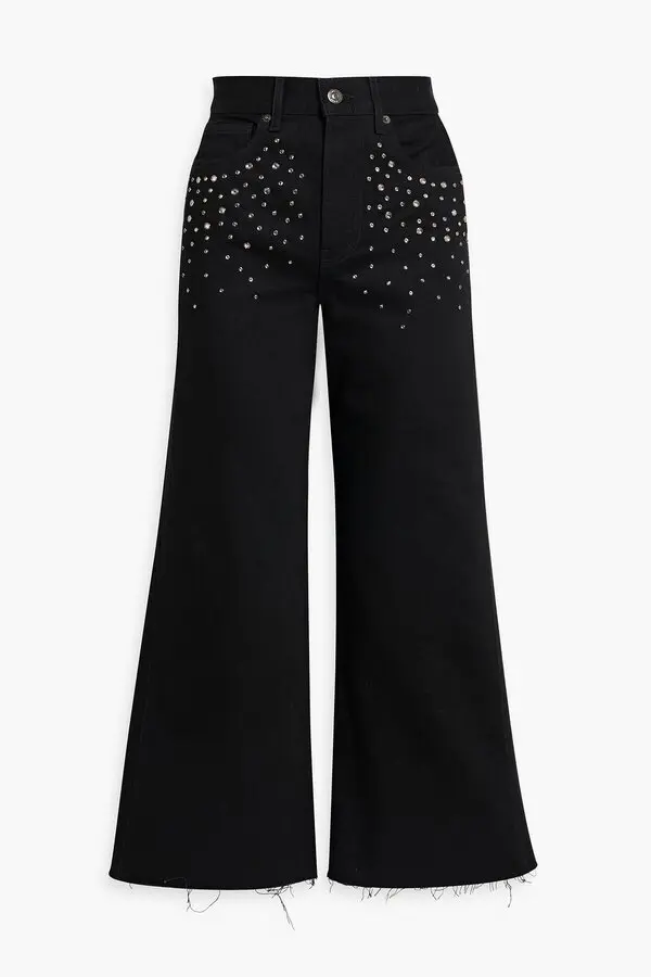 Veronica Beard Taylor Cropped Wide-leg Jeans - Black