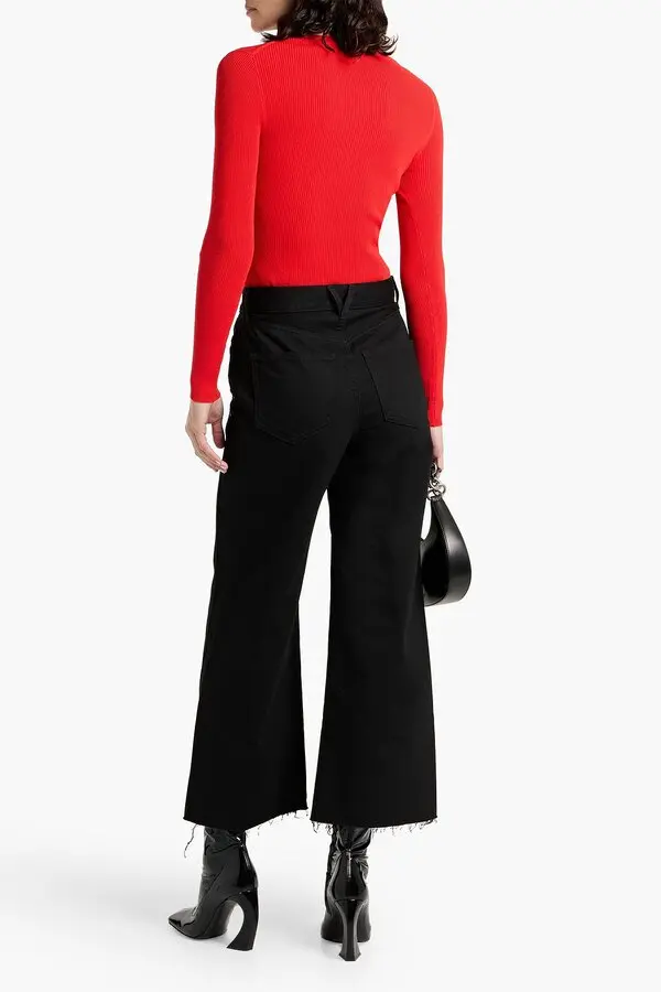 Veronica Beard Taylor Cropped Wide-leg Jeans - Black