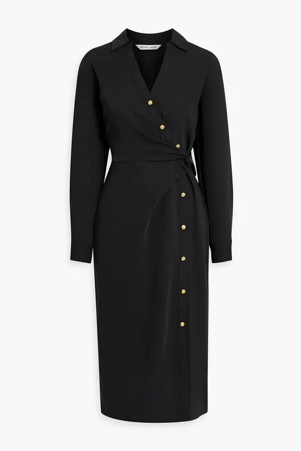 Veronica Beard Wright Wrap-effect Crepe Midi Shirt Dress