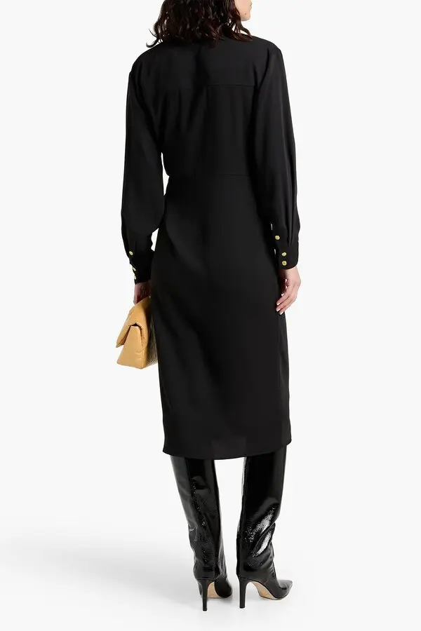 Veronica Beard Wright Wrap-effect Crepe Midi Shirt Dress