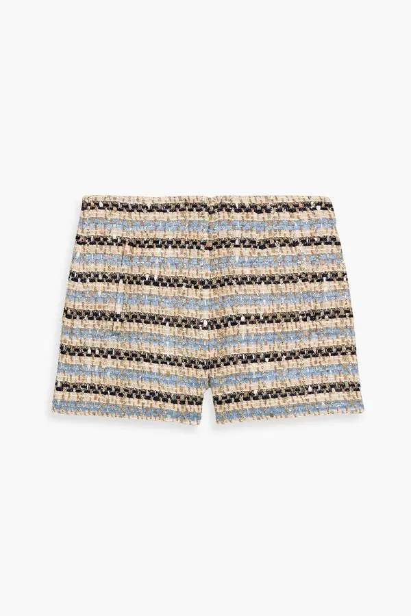 Veronica Beard Jazmin Metallic Striped Tweed Shorts