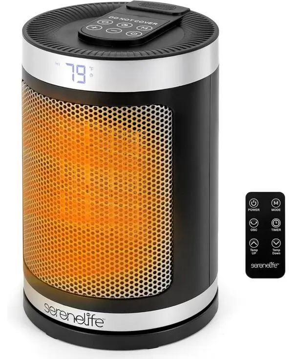 SERENELIFE Portable Space Heater - Black