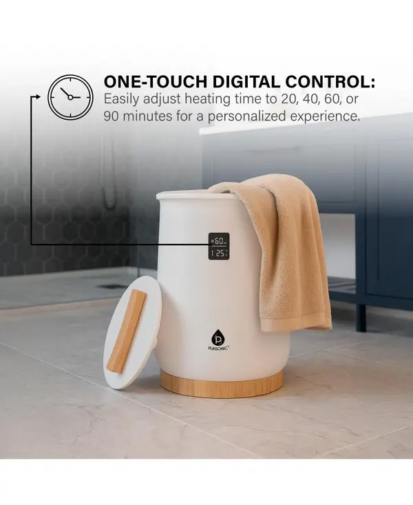 PURSONIC Luxury Towel Warmer With One-touch Digital Control Panel