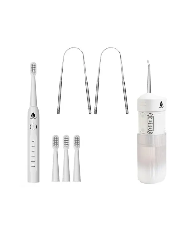 PURSONIC Complete Oral Care Bundle: Rechargeable Toothbrush - White