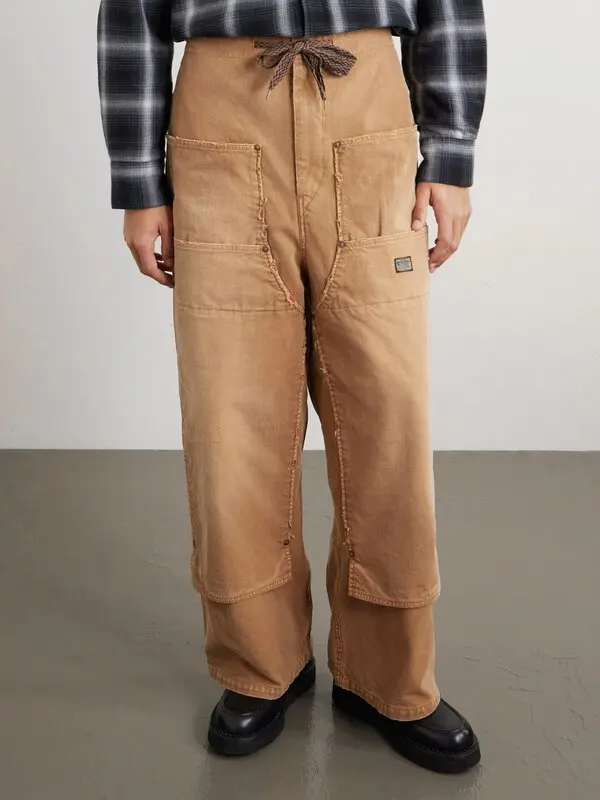 Kapital Wide-leg Cotton-canvas Cargo Trousers - Brown | Editorialist