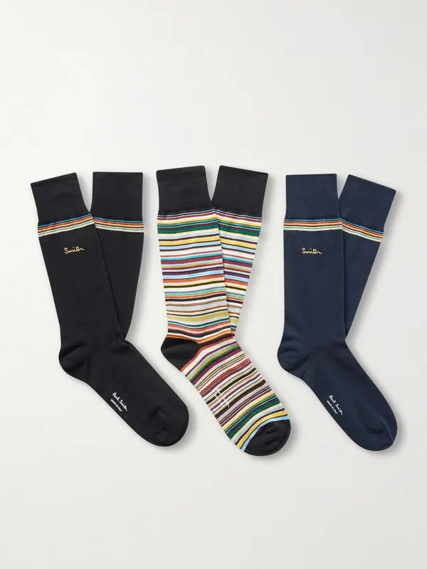 Paul Smith Striped Cotton-blend Socks - Multi