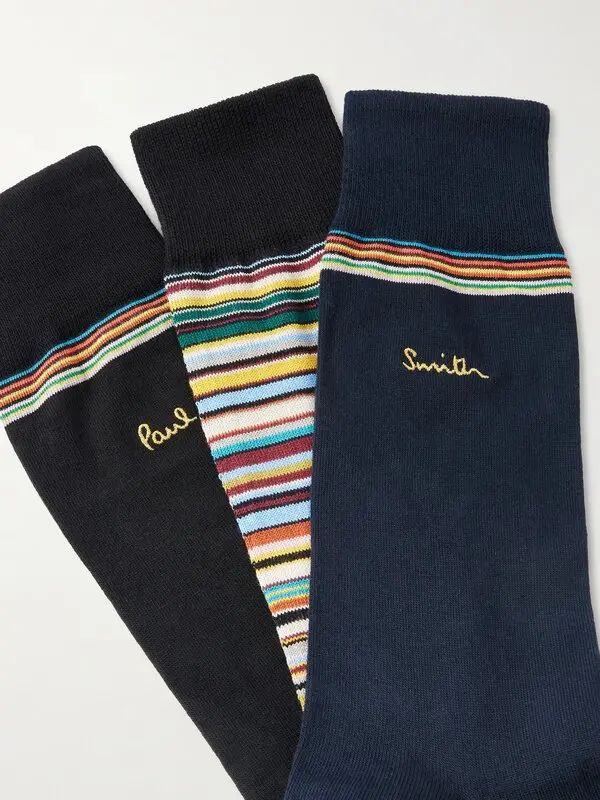 Paul Smith Striped Cotton-blend Socks
