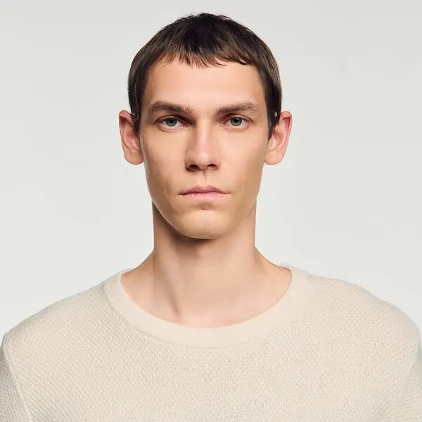 Sandro Seed Stitch Crew-neck Sweater - Ecru