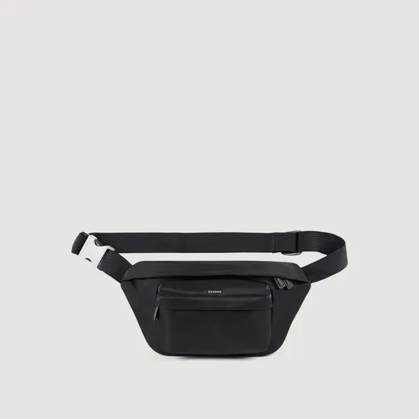 Sandro Technical Fabric Belt Bag - Black