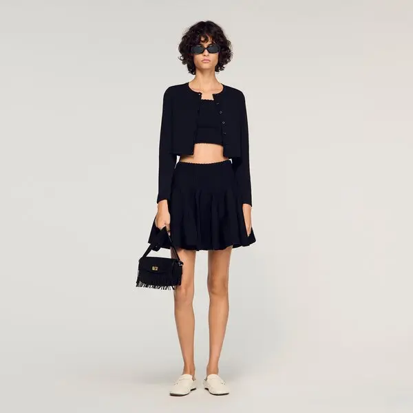 Sandro Mini Mambo Suede Bag - Black