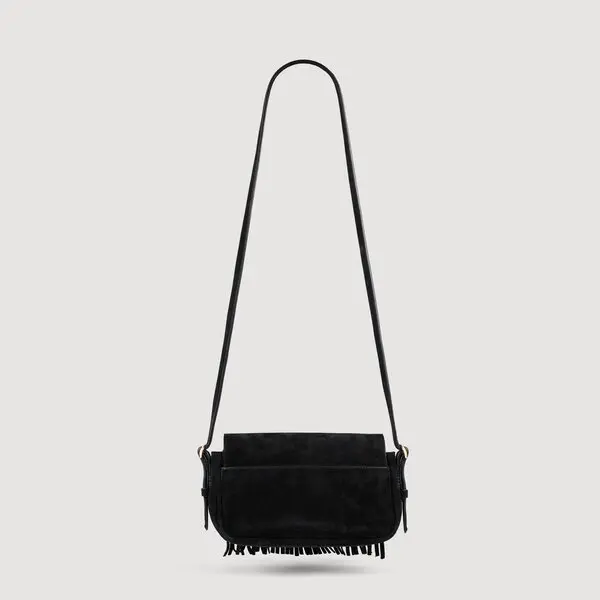Sandro Mini Mambo Suede Bag - Black