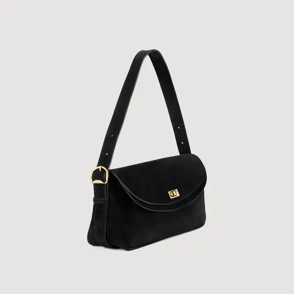 Sandro Le Mambo Suede Bag - Black