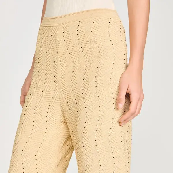 Sandro Rhinestone Knit Trousers