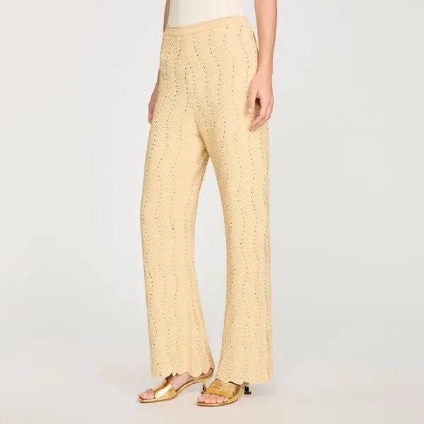 Sandro Rhinestone Knit Trousers