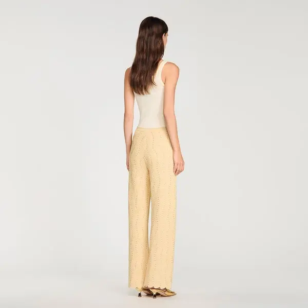 Sandro Rhinestone Knit Trousers