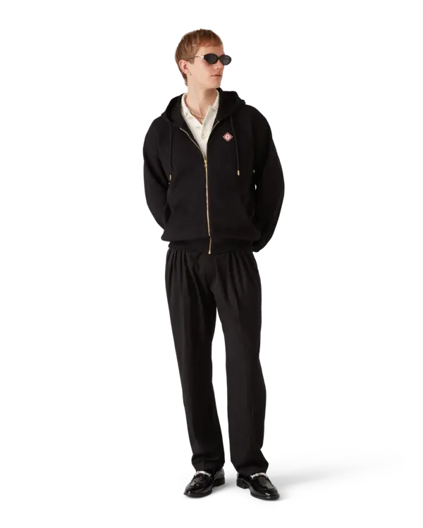 Casablanca Diamond Logo Zip Hooded Sweatshirt