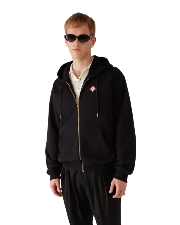 Casablanca Diamond Logo Zip Hooded Sweatshirt
