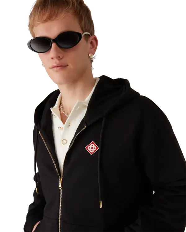 Casablanca Diamond Logo Zip Hooded Sweatshirt