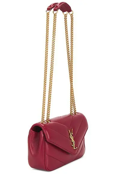 Saint Laurent Mini Loulou Chain Bag - Carmine Red