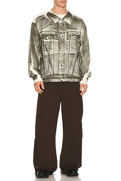 PLEASURES Trucker Heavyweight Long Sleeve Tee - Bone