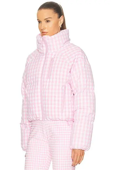 Cordova Puffer Jacket With Gingham Check Print