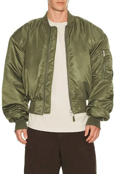 ENTIRE STUDIOS Cropped Bomber Jacket - Khaki
