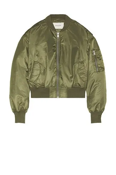 ENTIRE STUDIOS Cropped Bomber Jacket - Khaki
