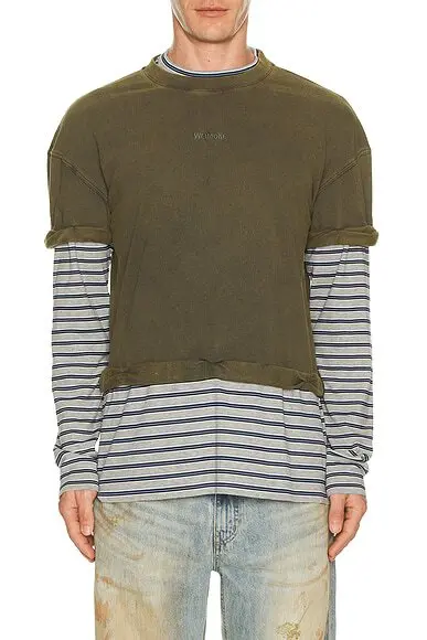 We11Done Layered Striped T-shirt - Grey
