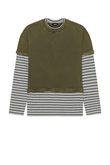 We11Done Layered Striped T-shirt - Grey
