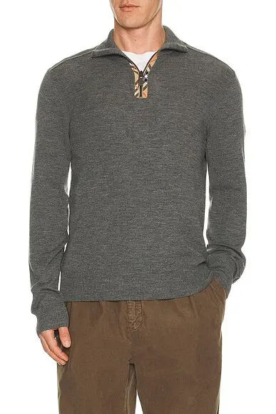 Burberry Cameron Quarter Zip Sweater - Grey