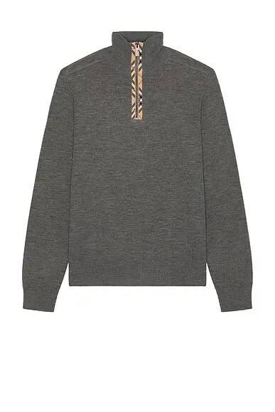 Burberry Cameron Quarter Zip Sweater - Grey