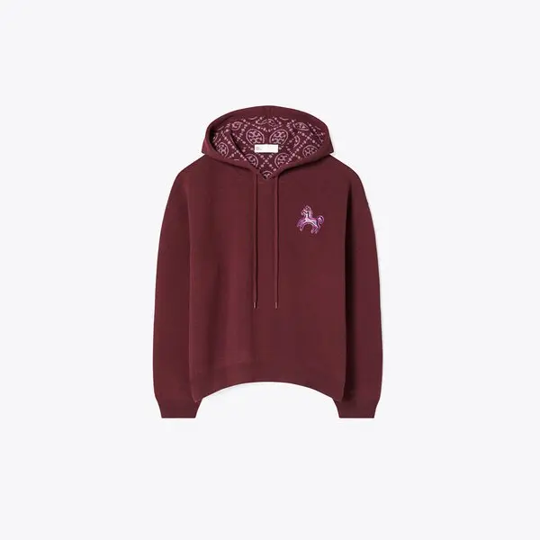 Tory Burch Cropped Wool Hoodie