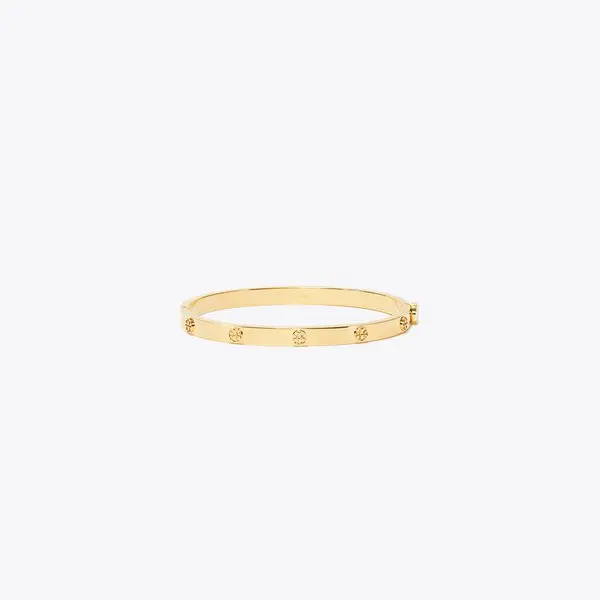 Tory Burch Thin Icon Hinge Bracelet - Tory Gold