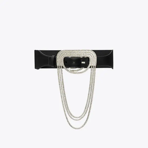 Tory Burch Embellished Belt - Black/silver