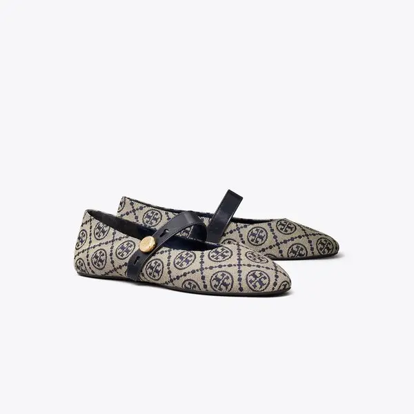 Tory Burch Romy Mary Jane - Navy T Monogram
