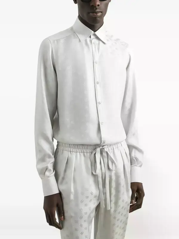 Dolce & Gabbana Martini Satin Monogram-jacquard Shirt