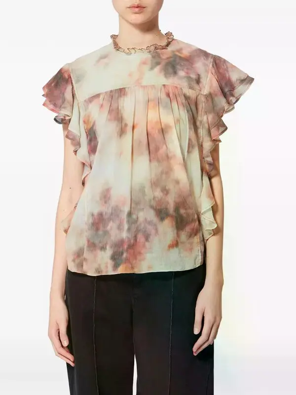 MARANT ETOILE Daliyane Ruffled Blouse - Neutrals