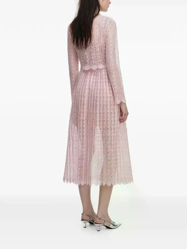 SELF-PORTRAIT Lace Pleated Midi Dress